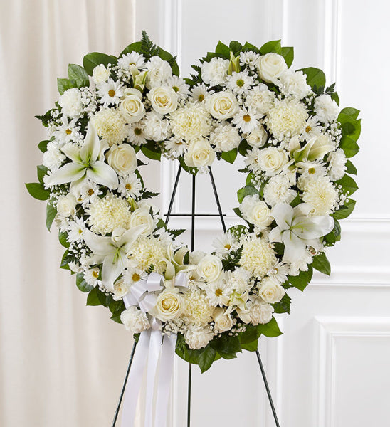 ALWAYS REMEMBER HEART IN WHITE – Flowers of Palm Beach