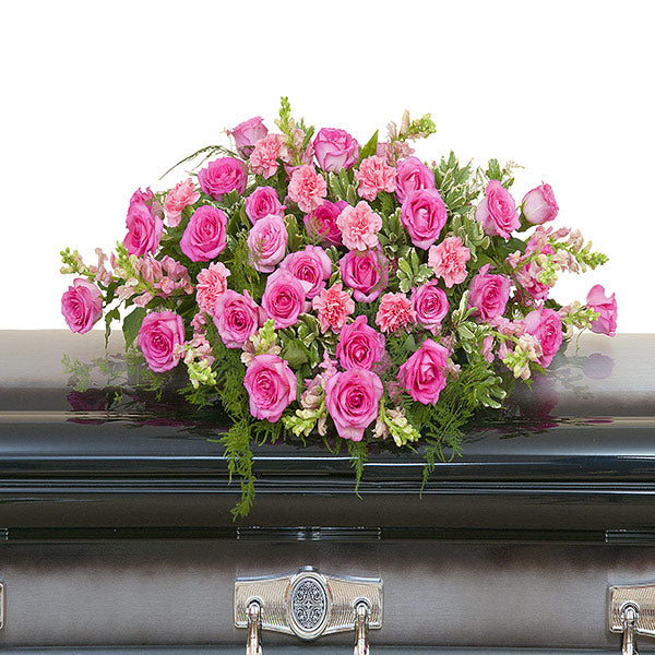 PEACEFUL PINK CASKET SPRAY – Flowers of Palm Beach